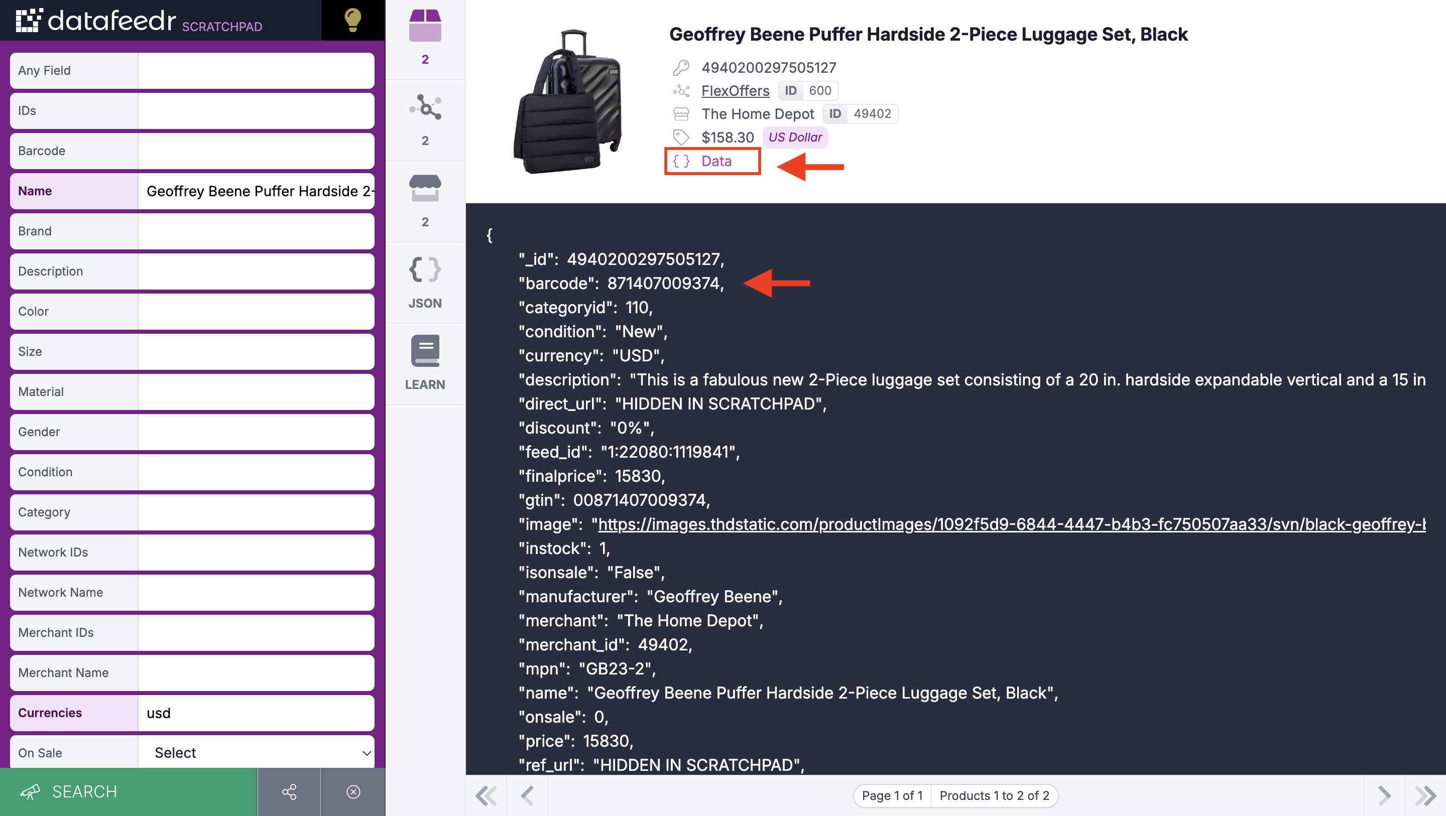 Find Exact Products Though Barcode Search