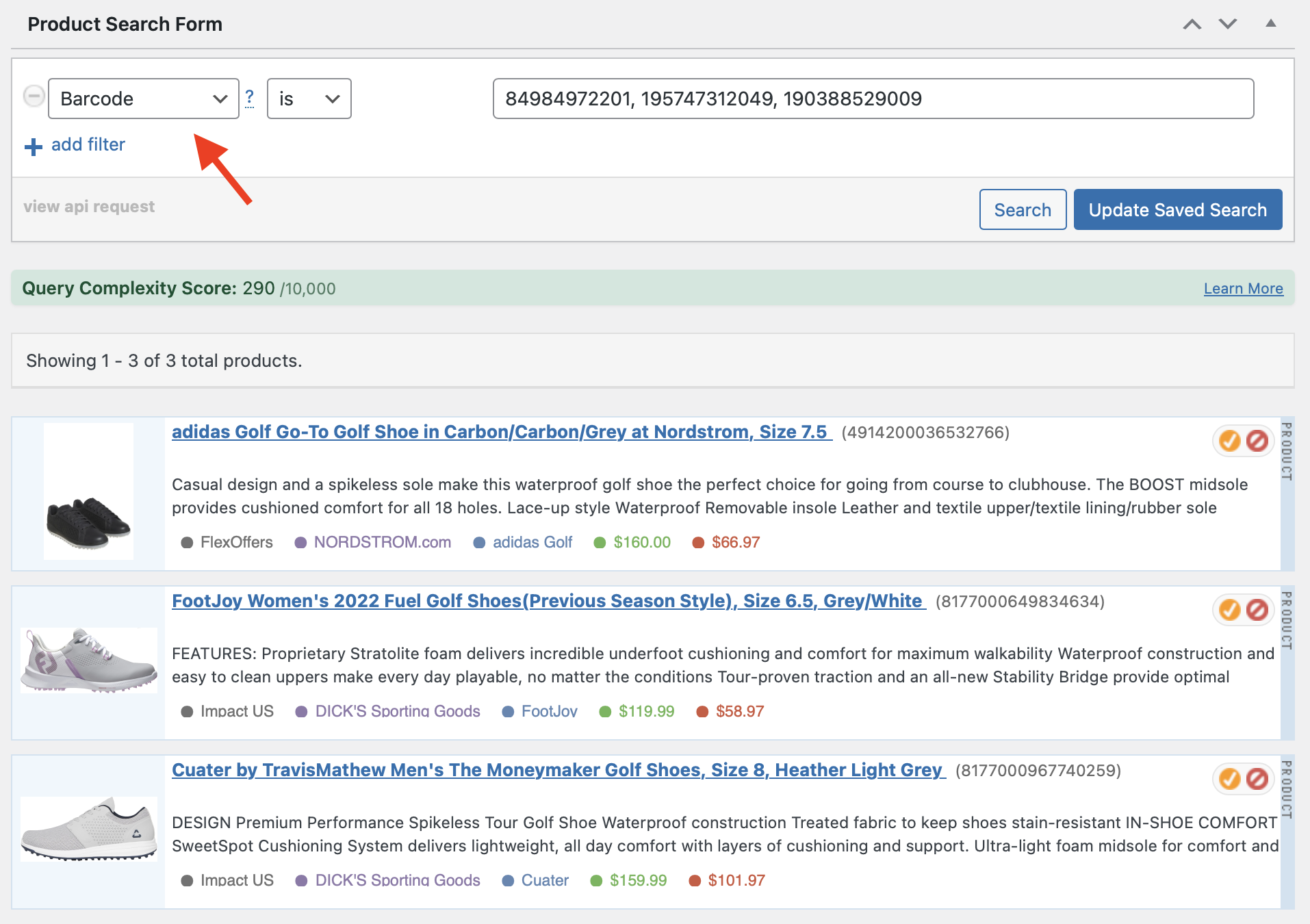 Product Identification Search Fields: Product ID, SKU and Barcode