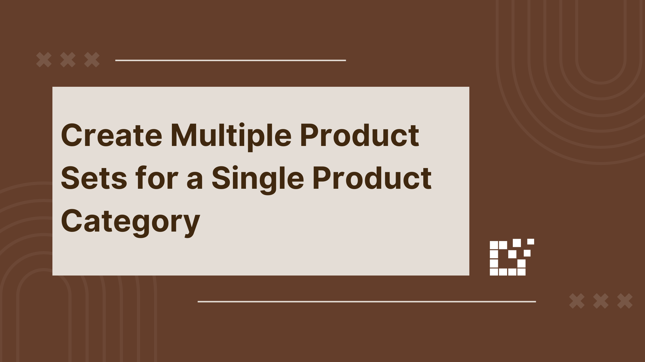 Create Multiple Product Sets for a Single Product Category