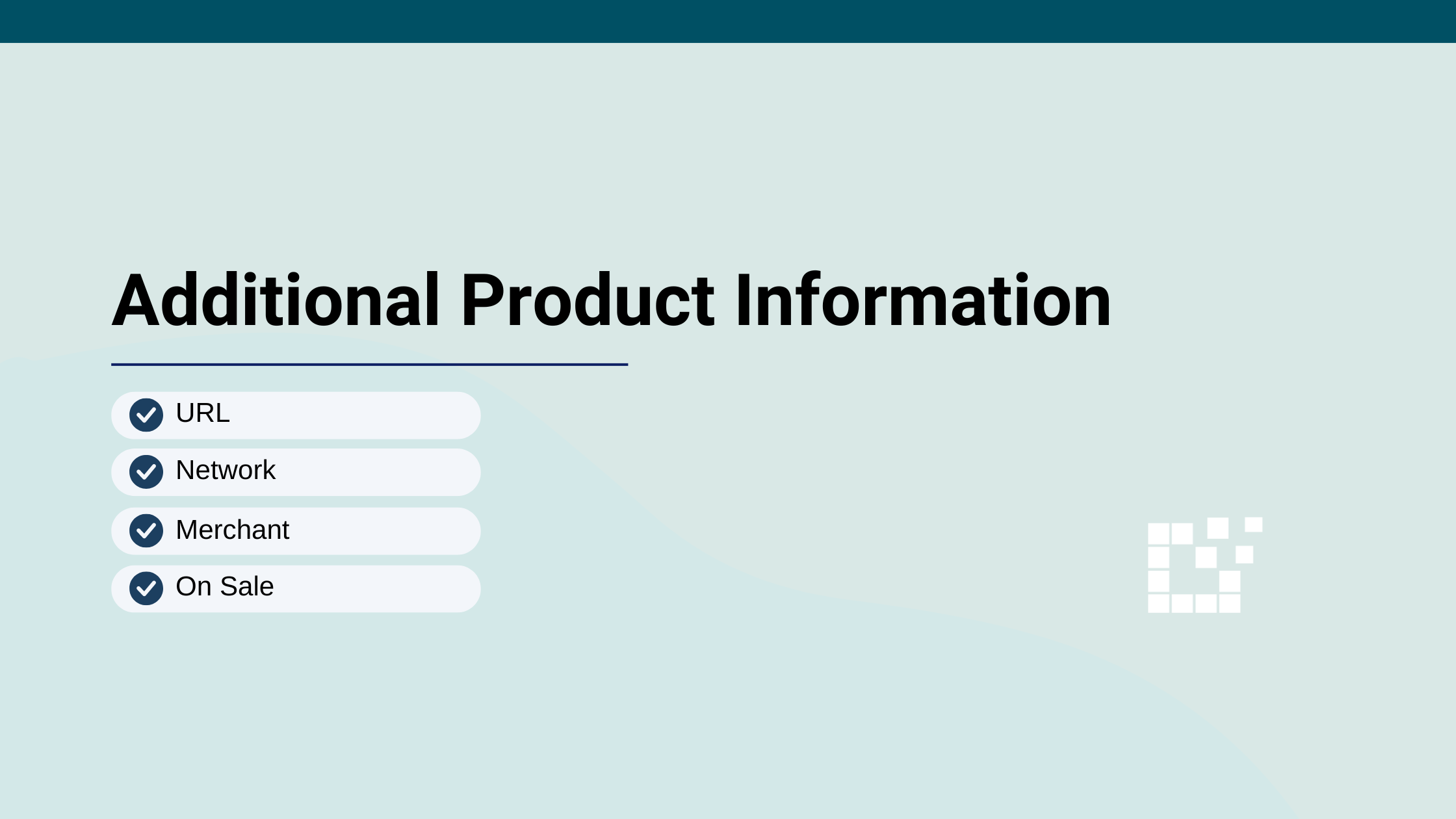 Additional Product Information: URL, Network, Merchant & On Sale